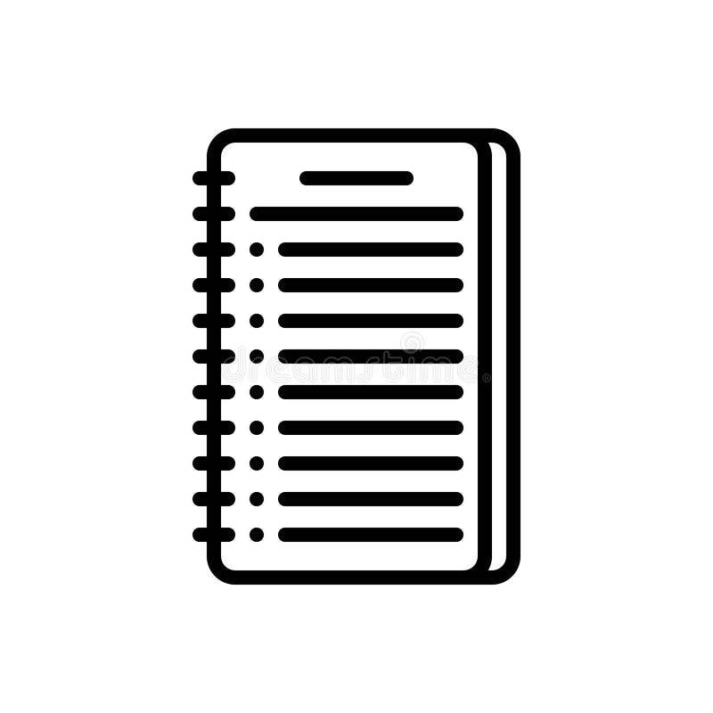 Black Line Icon for Resolution, Resolve and Note Stock Vector ...