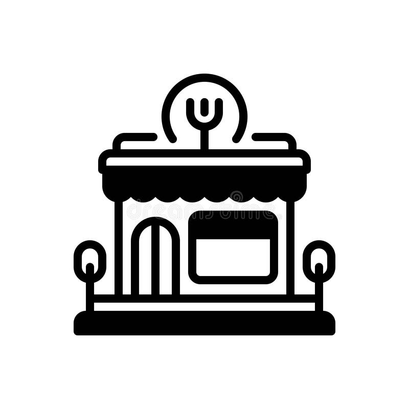 Black Solid Icon for Restaurant, Cafeteria and Cafe Stock Illustration ...