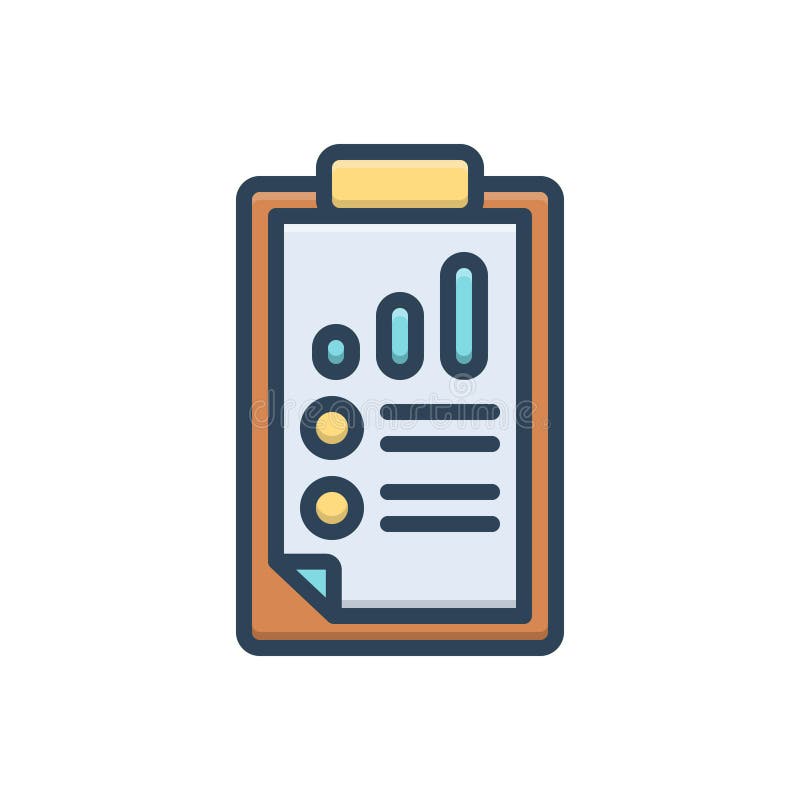 Color Illustration Icon for Results, Outcome and Document Stock Vector ...