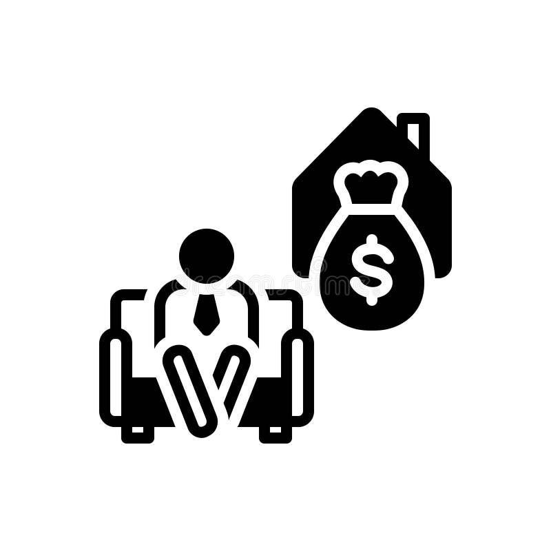 Black Solid Icon for Retire, Armchair and Work Stock Vector ...