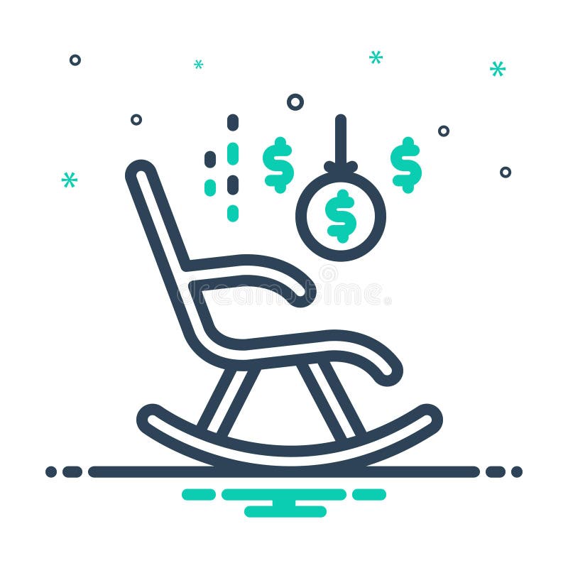 Mix Icon for Retirement, Rocking Chair and Armchair Stock Illustration ...