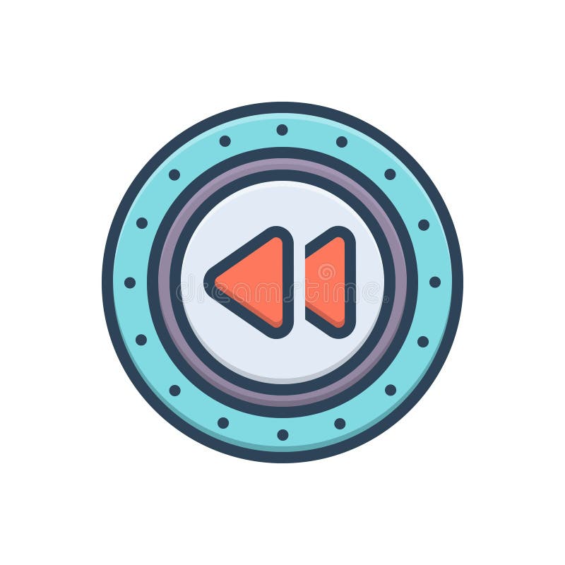 Color Illustration Icon for Reverse, Inverse and Musical Stock ...