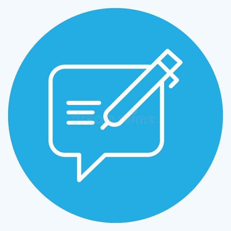 Icon Review. Suitable for Feedback Symbol. Blue Eyes Style. Simple ...