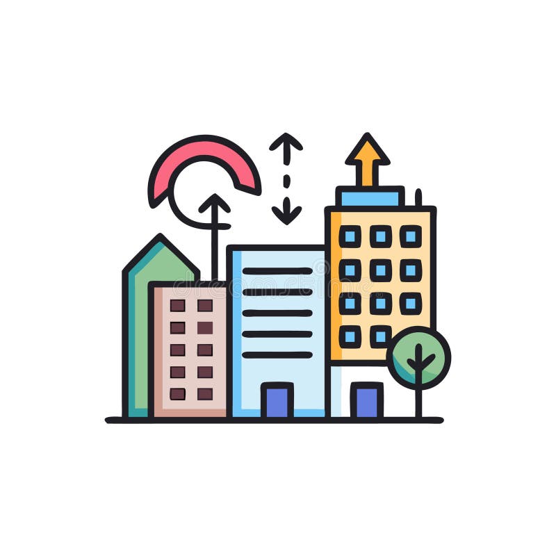Icon of Revitalization for Urban Areas Stock Photo - Illustration of ...