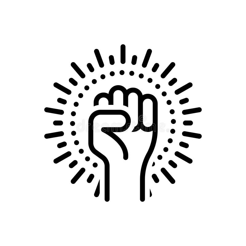 Black Line Icon for Revolution, Putsch and Rebellion Stock Vector ...