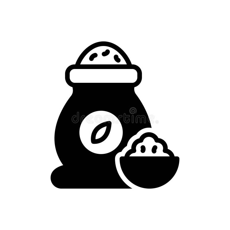 Black Solid Icon for Rice, Bowl and Food Stock Illustration ...