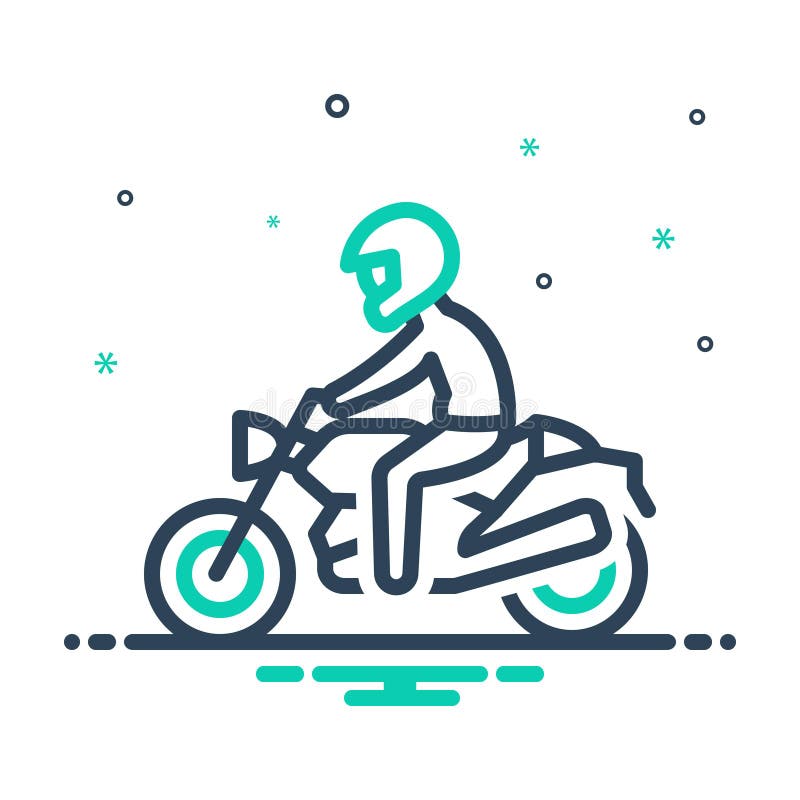 Mix Icon for Riding, Bike and Helmet Stock Illustration - Illustration ...