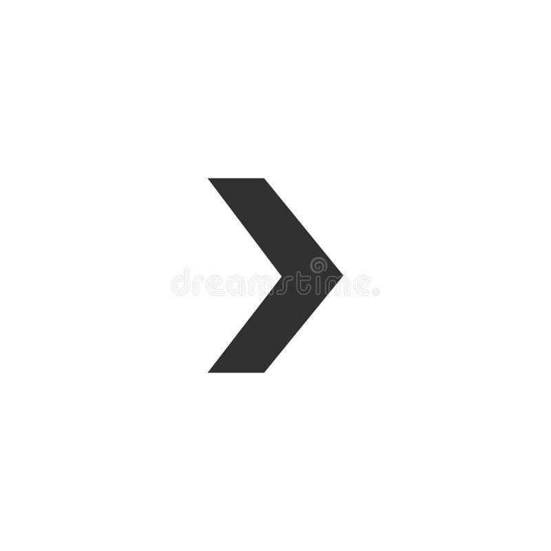 Icon of Right Rectangular Arrow. Vector Illustration Isolated on White ...