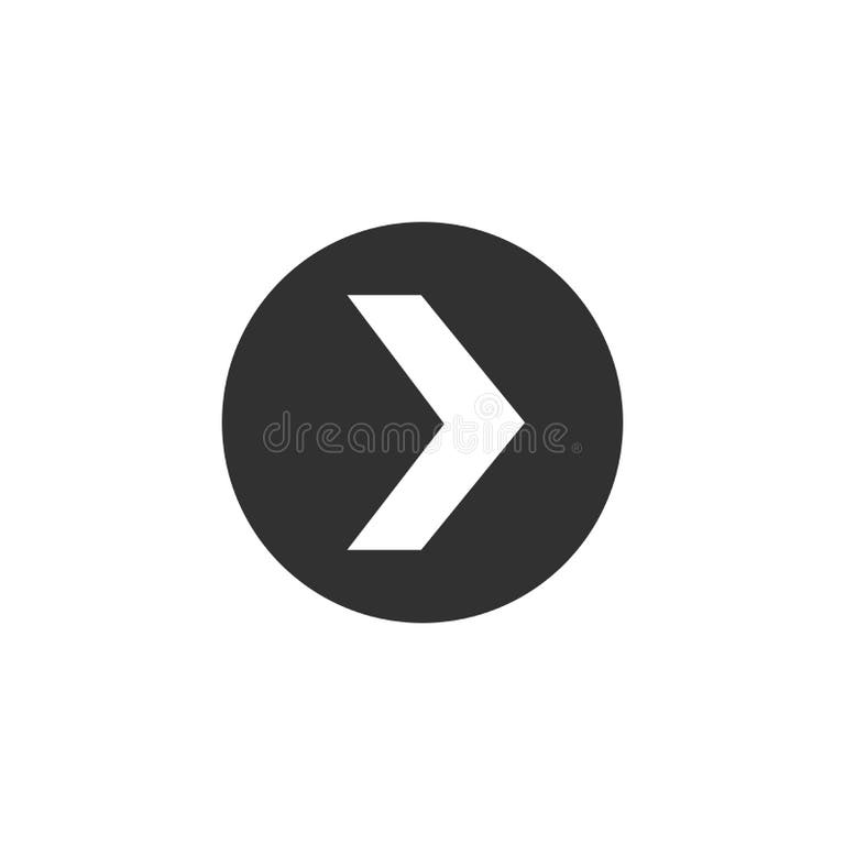 Icon of Right Rectangular Arrow in Circle. Vector Illustration Isolated ...