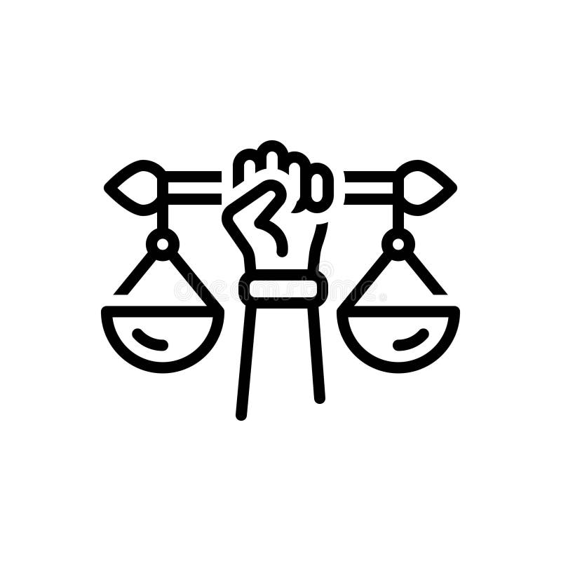 Black Line Icon for Rights, Authority and Law Stock Vector ...