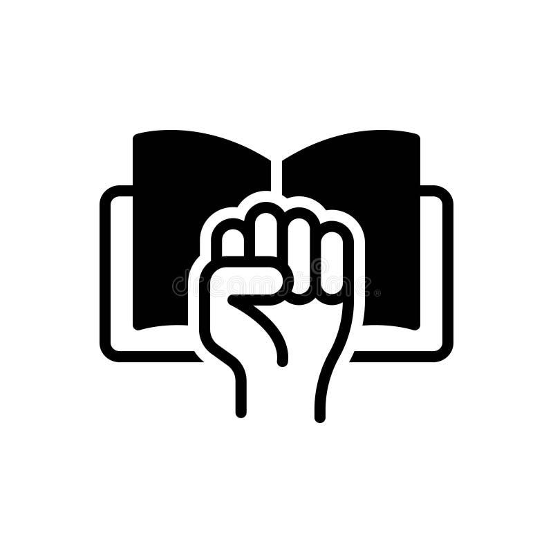 Black Solid Icon for Rights, Book and Authority Stock Vector ...