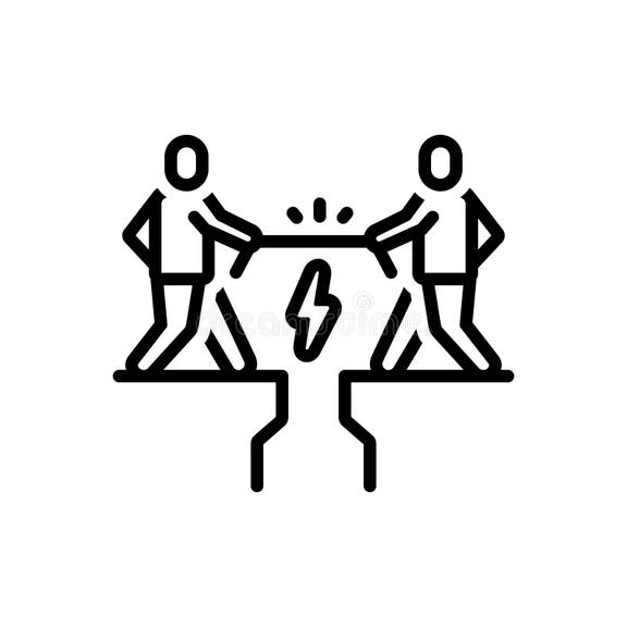 Blackline Icon for Rivalry, Protest and Rope Stock Illustration ...