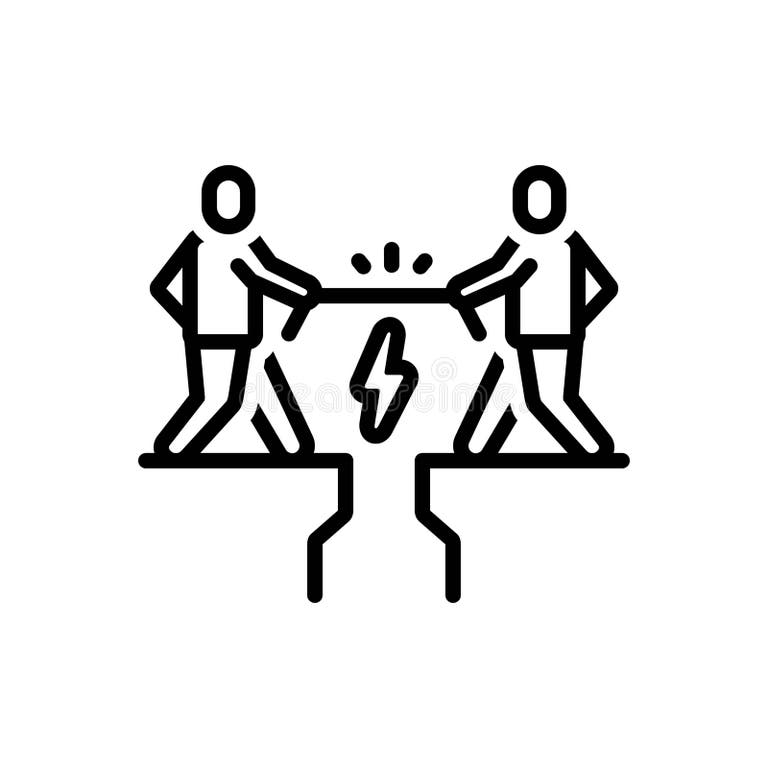 Blackline Icon for Rivalry, Protest and Rope Stock Illustration ...