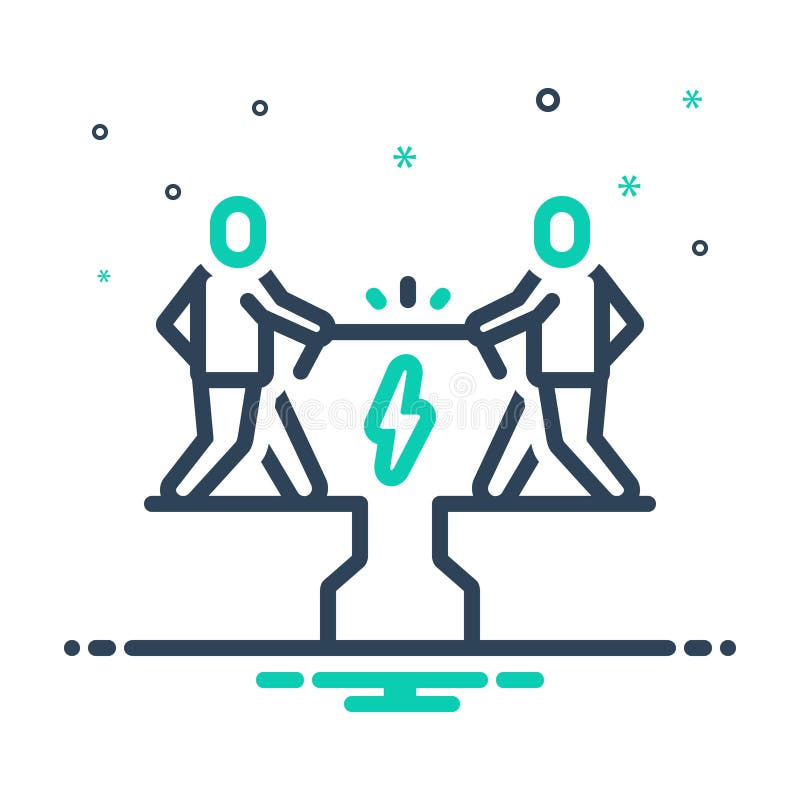 Mix Icon for Rivalry, Protest and Rope Stock Vector - Illustration of ...