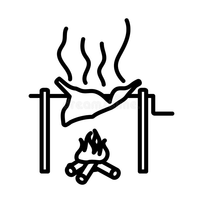 Icon of Roasting Meat stock vector. Illustration of cooking - 245848283