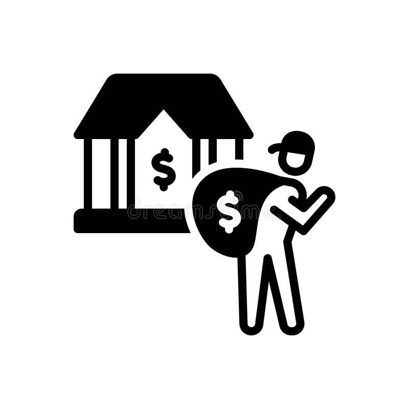 Black Solid Icon for Rob, Marauding and Swindle Stock Vector ...