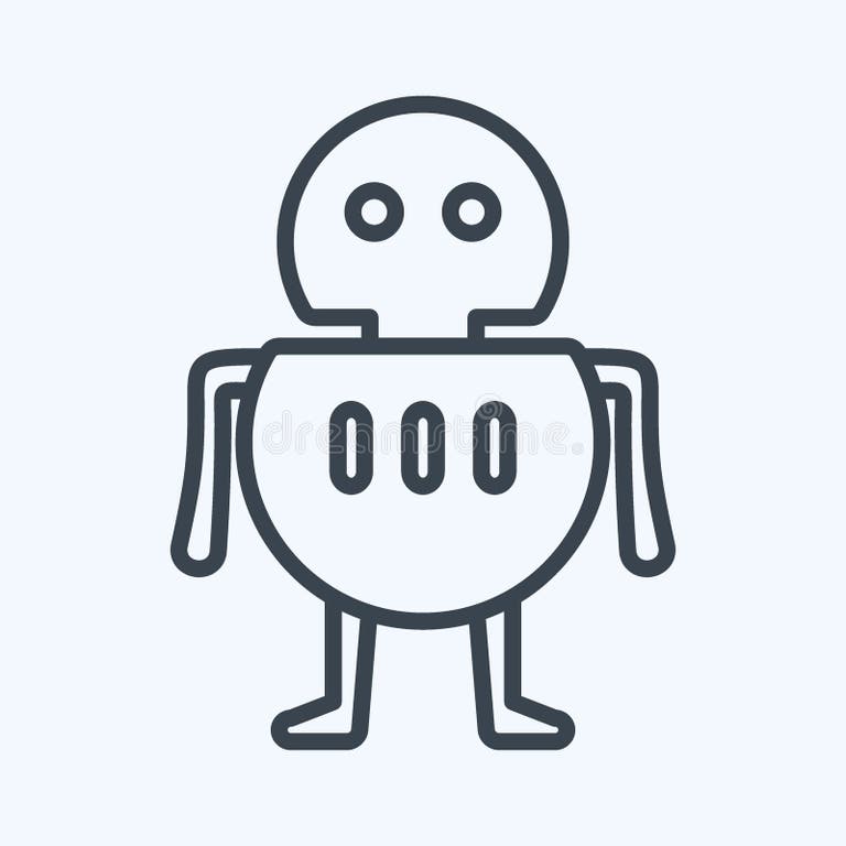 Icon Robot. Suitable for Programming Symbol. Line Style. Simple Design ...