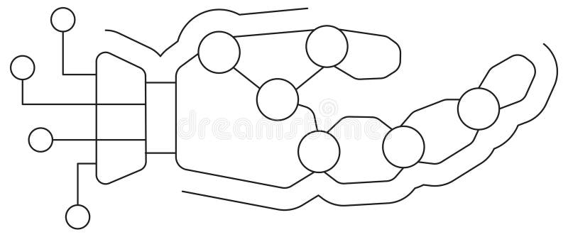Icon of a Robotic Hand with Circuit Connections Stock Vector ...