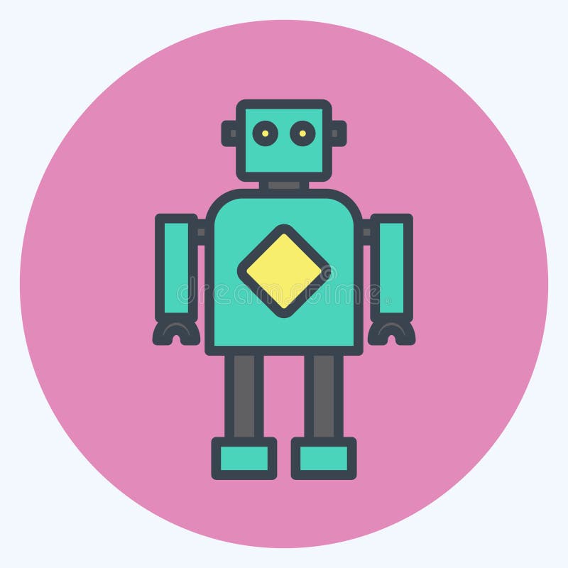 Icon Robotics. Suitable for Data Analytics Symbol. Color Mate Style ...