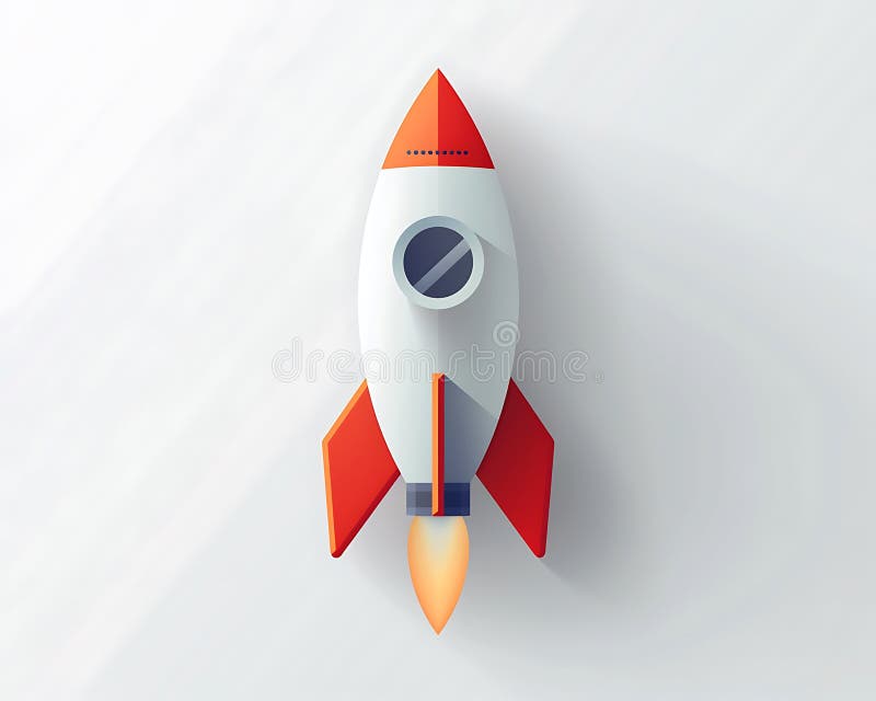 Icon of a Rocket with a Simple Elegant Design and Smooth Edges Placed ...