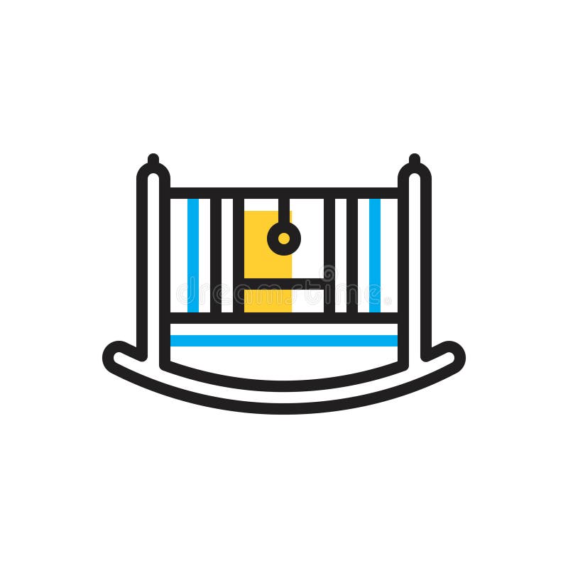 Multi Color Icon for Rocking Cradle, Rocking and Crib Stock Vector ...