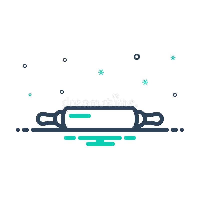 Mix Icon for Rolling Pin, Roller and Dough Stock Vector - Illustration ...