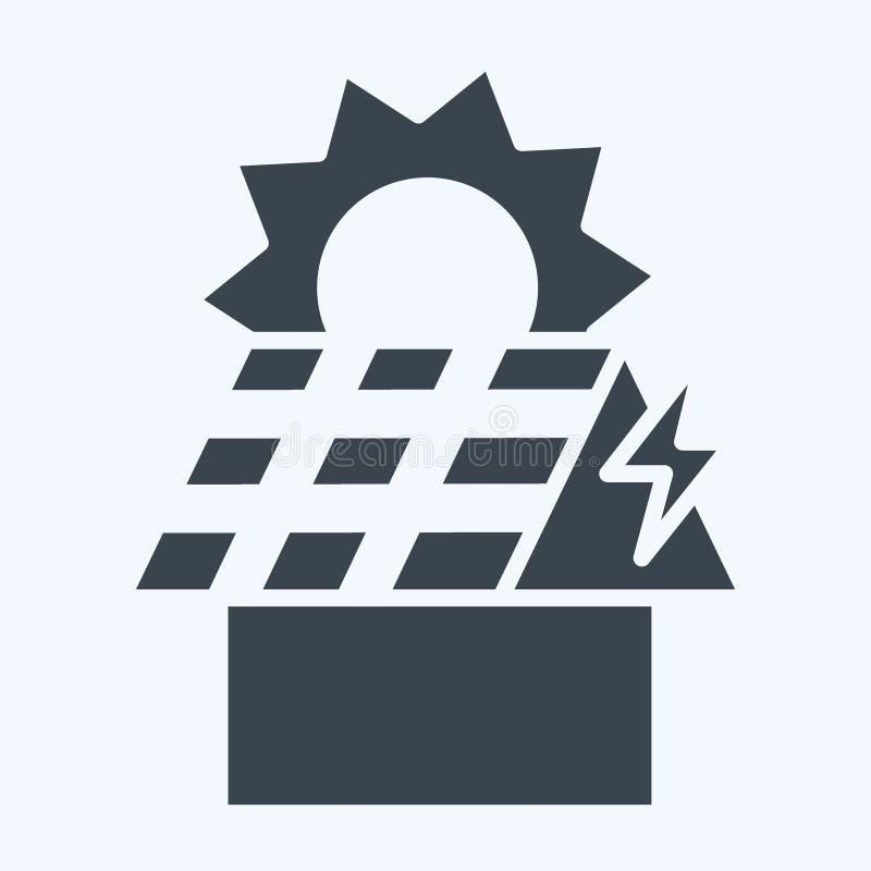 Icon Rooftop PV. Related To Solar Panel Symbol. Glyph Style Stock ...