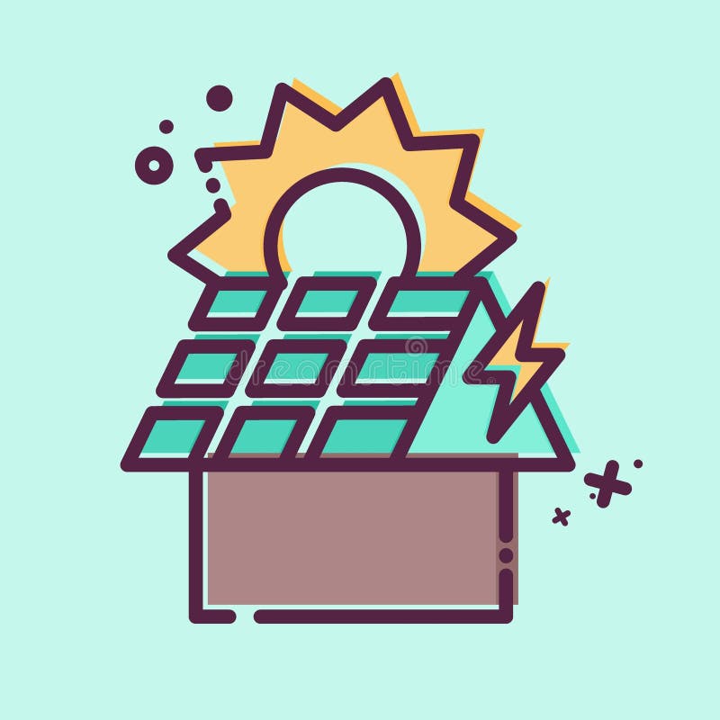 Icon Rooftop PV. Related To Solar Panel Symbol. MBE Style Stock ...