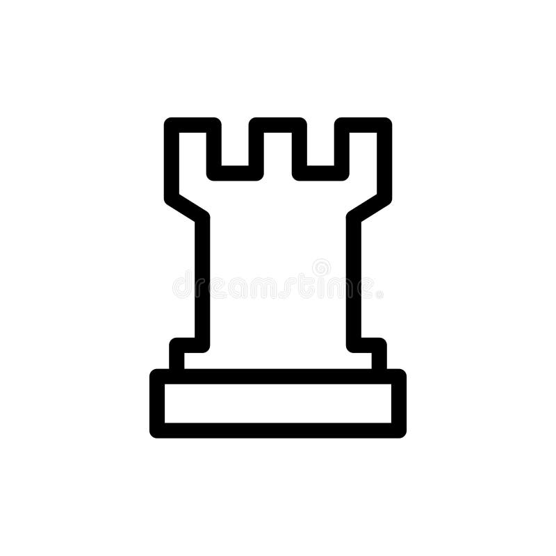 Icon Rook Chess Piece Symbol Design Stock Illustration - Illustration ...