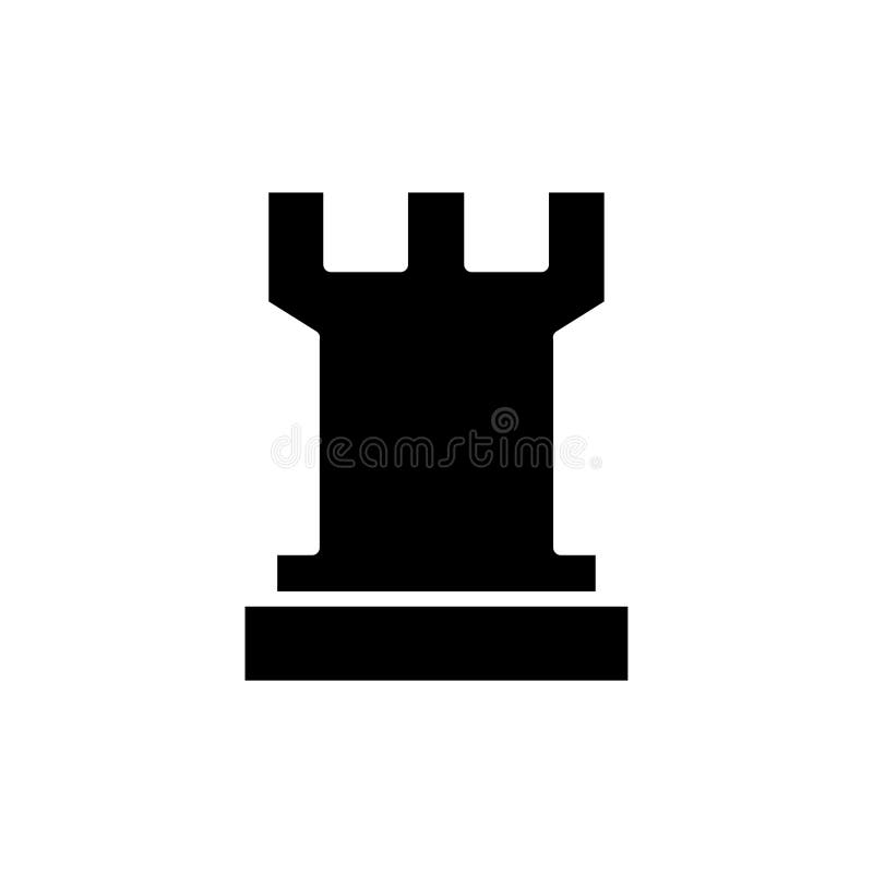 Icon Rook Chess Piece Symbol Design Stock Illustration - Illustration ...