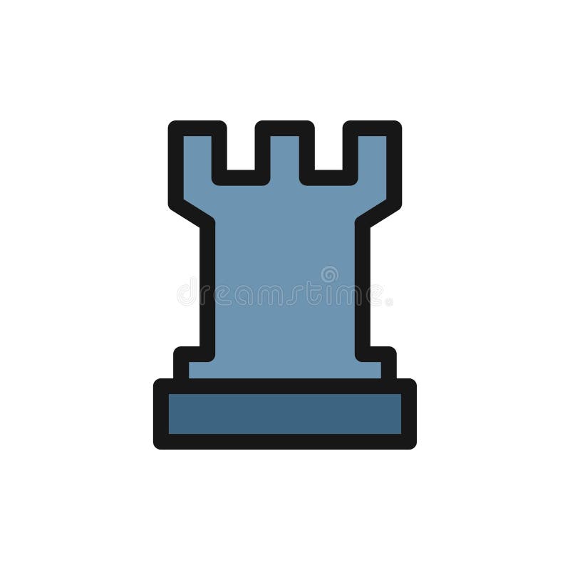 Icon Rook Chess Piece Symbol Design Stock Vector - Illustration of ...