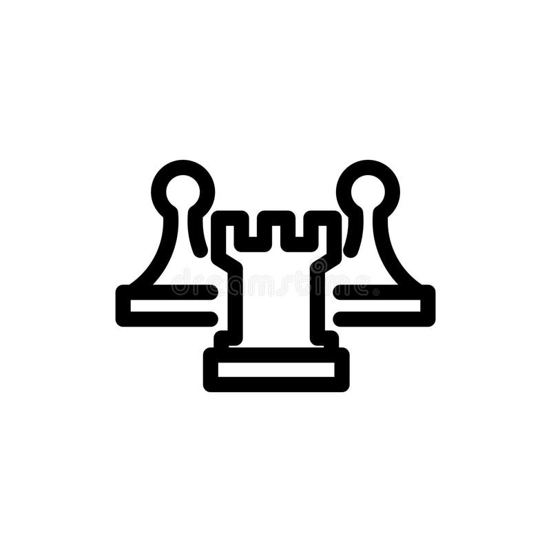 Icon Rook and Pawn Chess Piece Symbol Design Stock Illustration ...