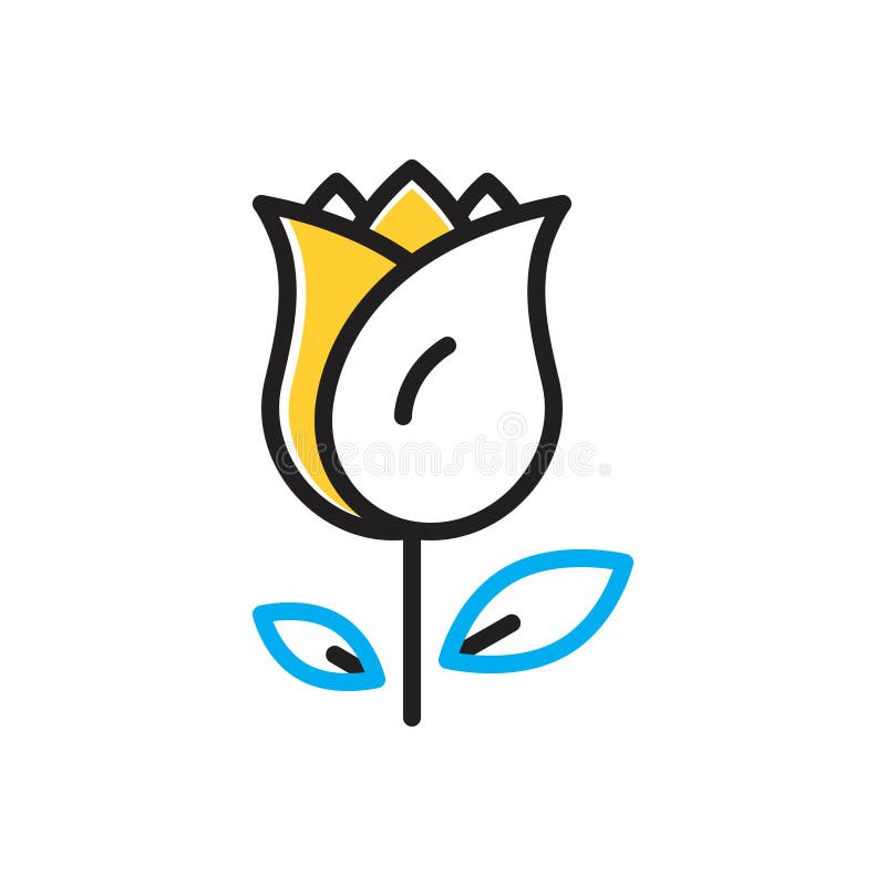 Multi Color Icon for Rose, Bloom and Love Stock Illustration ...