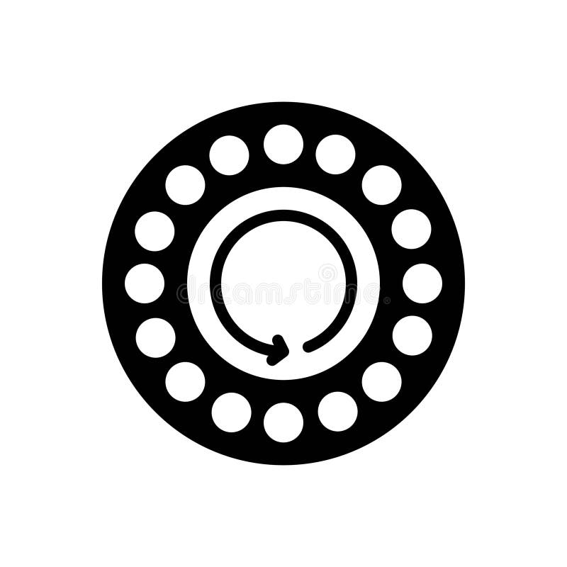 Black Solid Icon for Rotary, Circulating and Rolling Stock Illustration ...