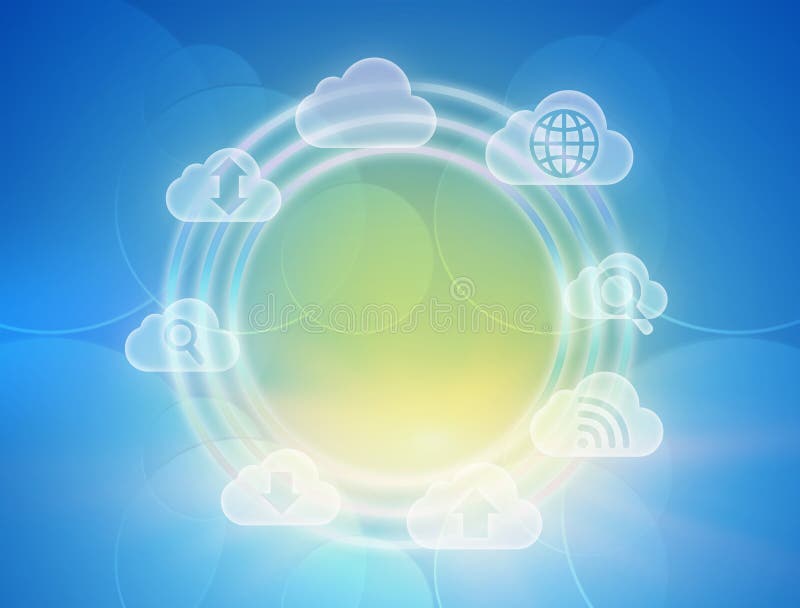 Icon Rotating in Circle on Colorful Background. Stock Illustration ...