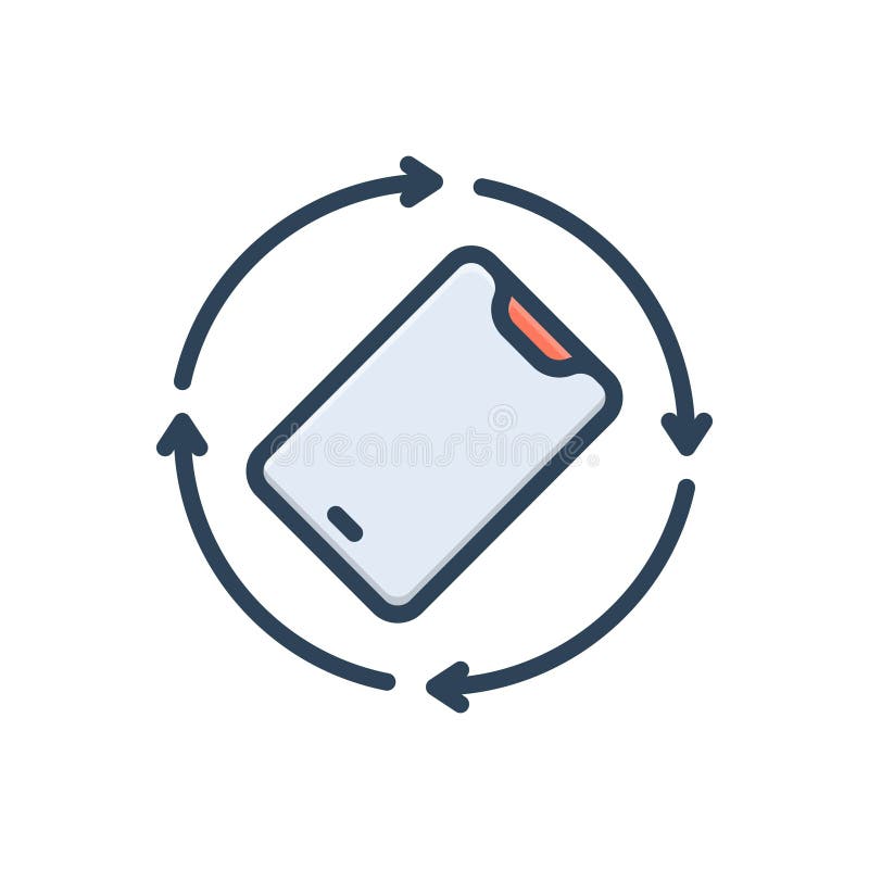 Color Illustration Icon for Rotation, Phone and Replay Stock ...