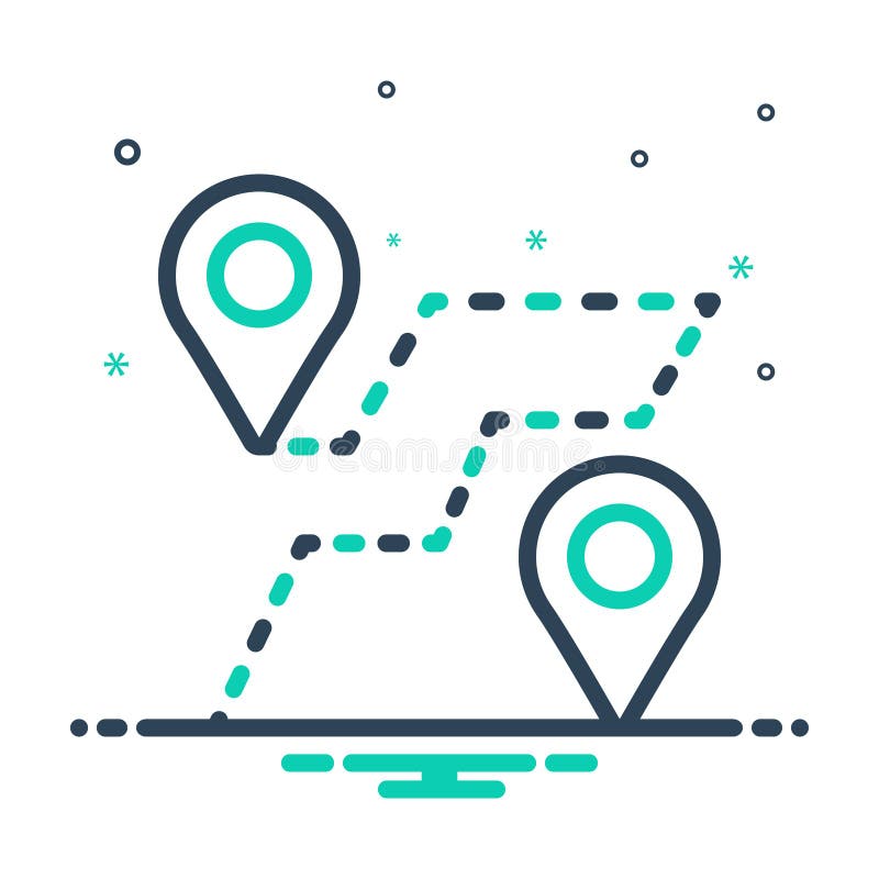 Mix Icon for Route, Avenue and Course Stock Vector - Illustration of ...