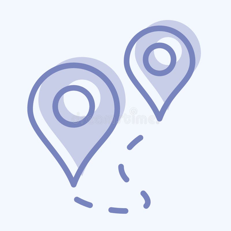 Icon Route. Suitable for Education Symbol. Two Tone Style. Simple ...