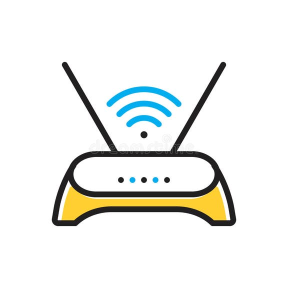 Multi Color Icon for Router, Antenna and Internet Stock Vector ...