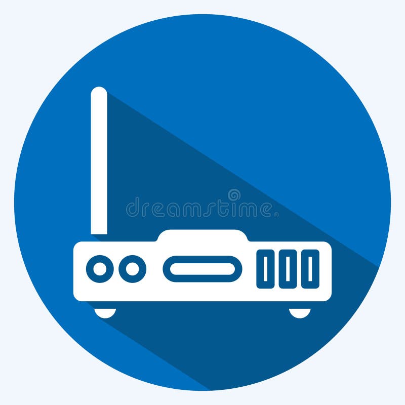 Icon Router. Suitable for Computer Components Symbol. Long Shadow Style ...