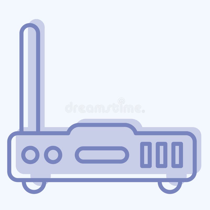 Icon Router. Suitable for Computer Components Symbol. Two Tone Style ...