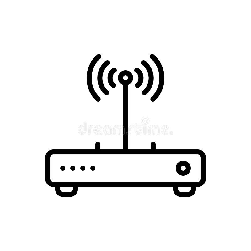 Black Line Icon for Router, Wireless and Internet Stock Vector ...