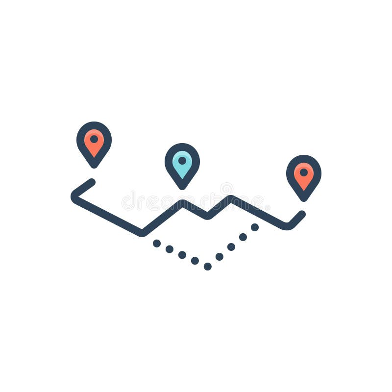 Color Illustration Icon for Routes, Location and Direction Stock ...