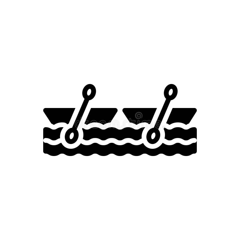 Black Solid Icon for Row, Rower and Boat Stock Vector - Illustration of ...