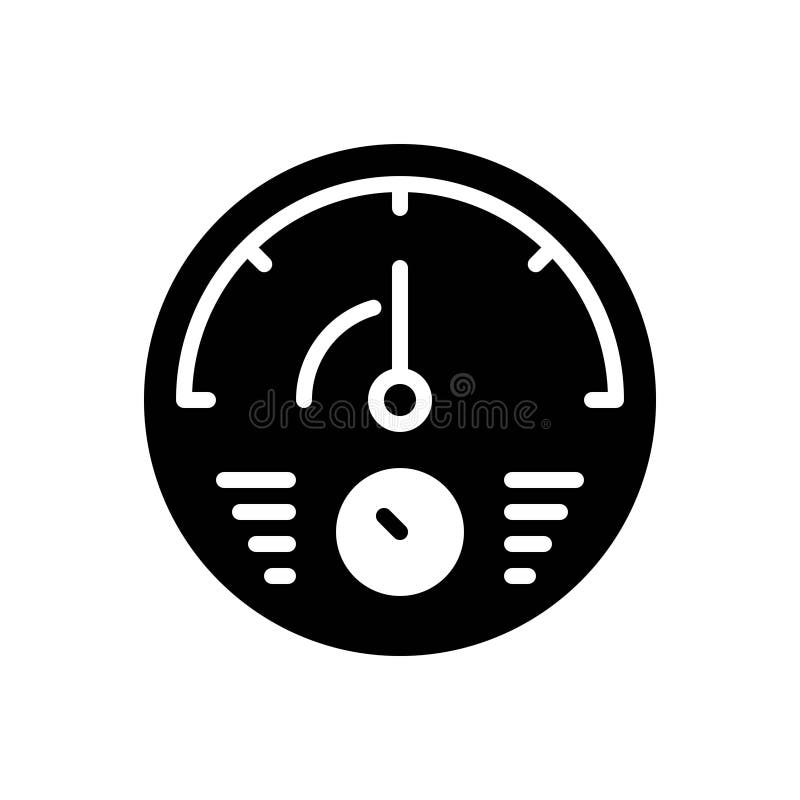 Black Solid Icon for Rpm, Tachometer and Engine Stock Vector ...