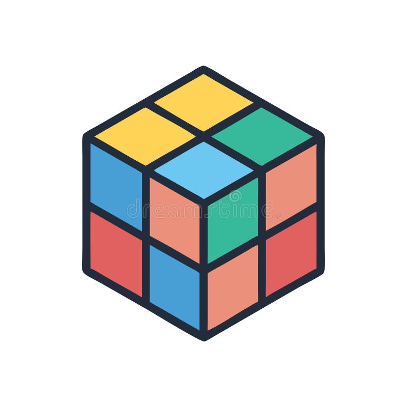 Icon for Rubik S Cube and Brain Challenges Stock Vector - Illustration ...