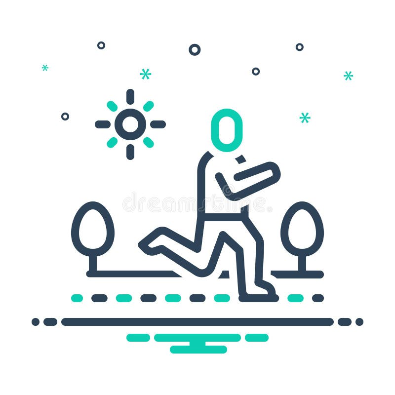 Mix Icon for Run, Sport and Exercise Stock Illustration - Illustration ...
