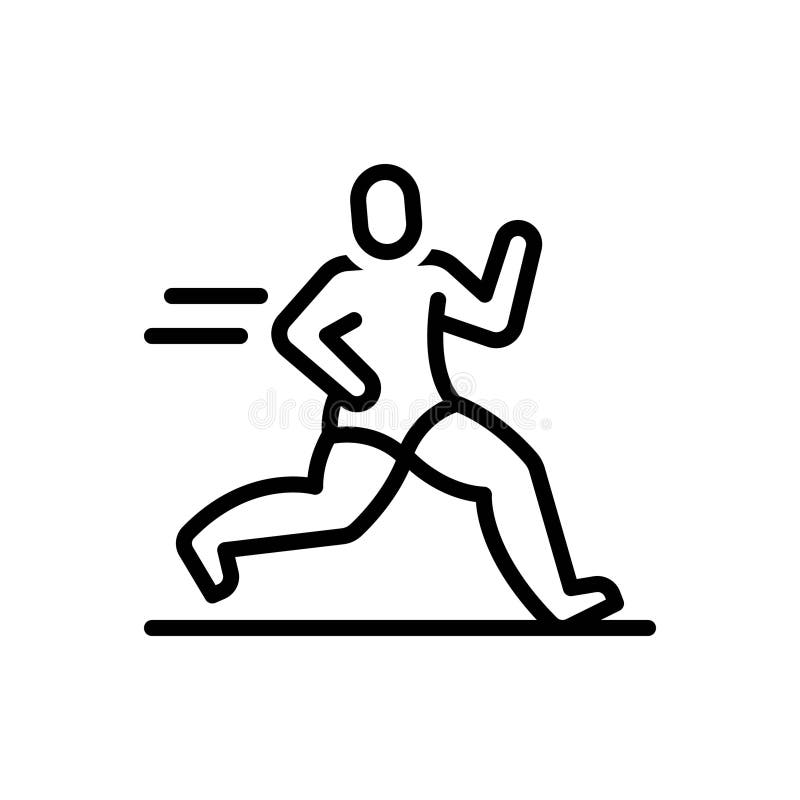 Black Line Icon for Running, Sprinter and Runner Stock Vector ...