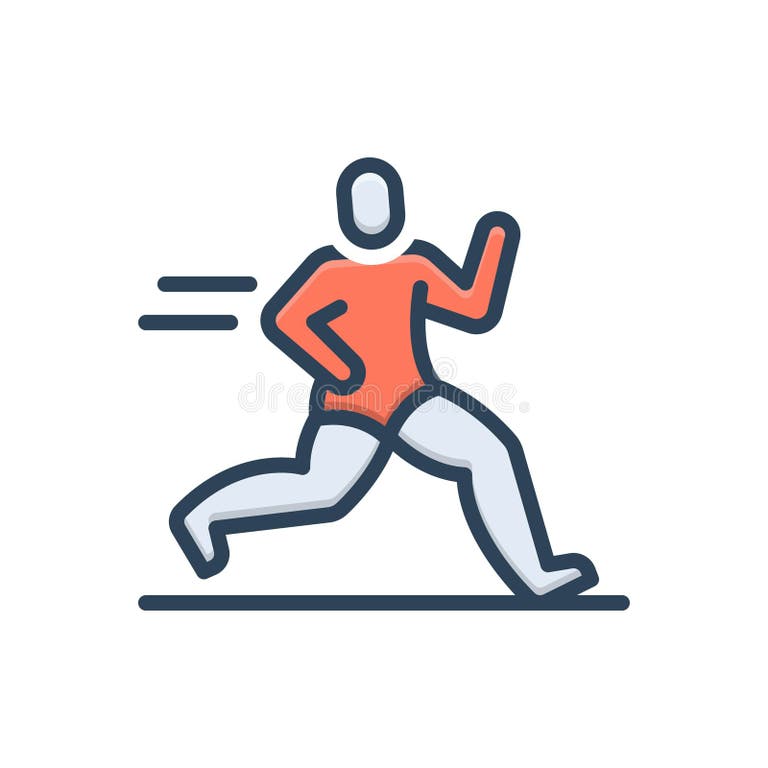 Color Illustration Icon for Running, Sprinter and Runner Stock ...