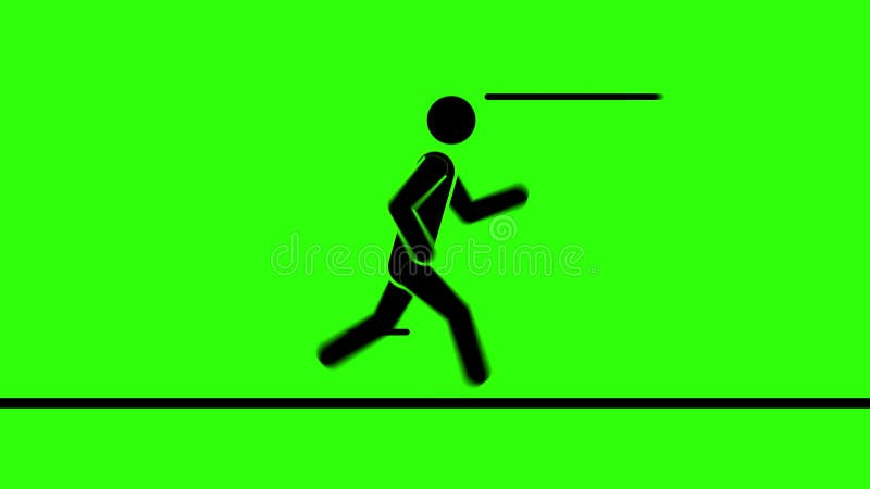 Icon Running Stick Man Animated Running Loading Speed Green Screen ...